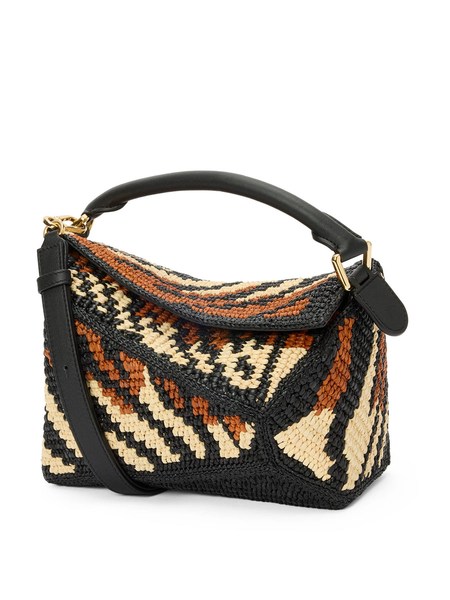 Small raffia puzzle edge top-handle bag – Collagerie