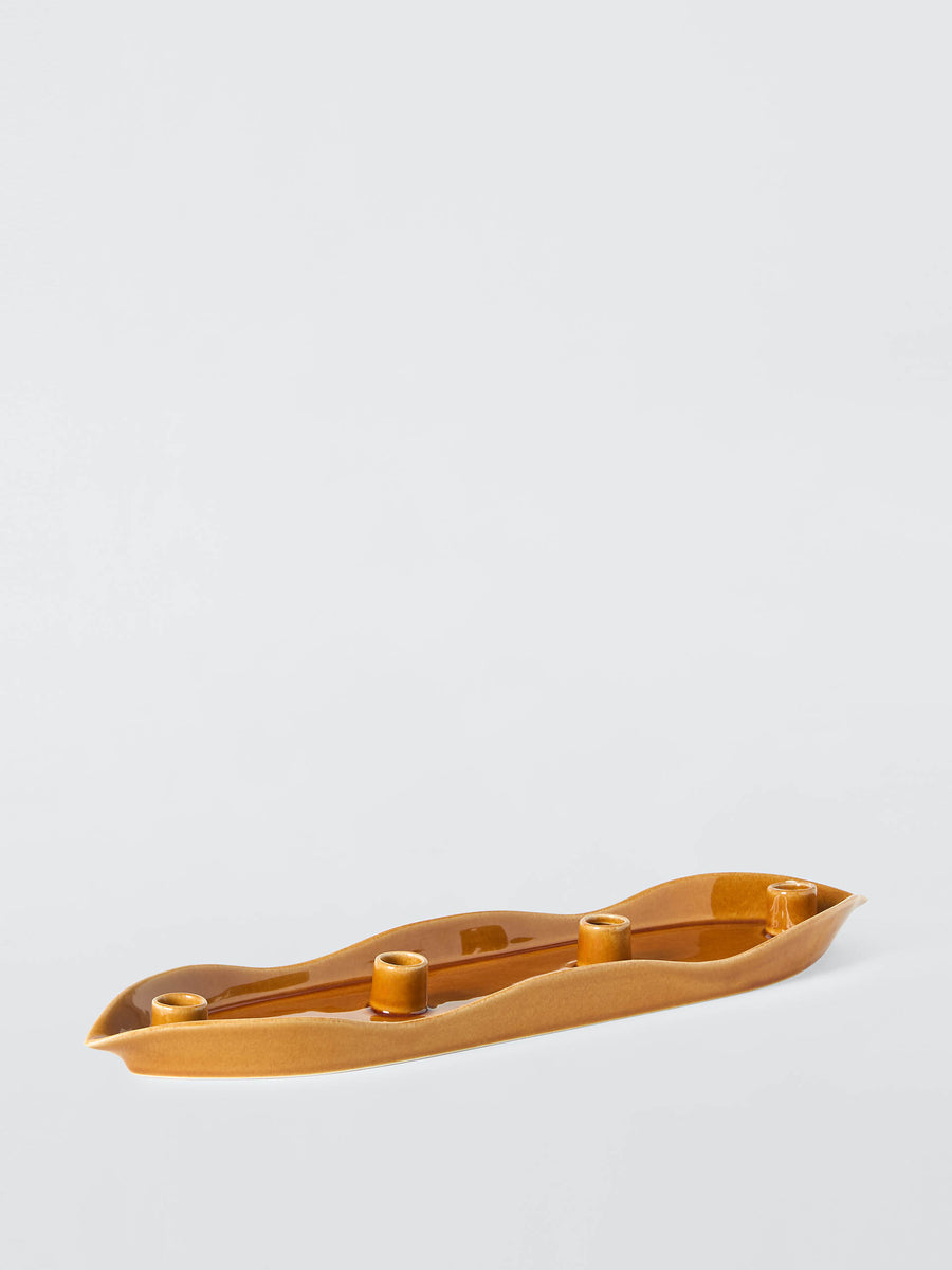 Scallop 4 candle holder, honey – Collagerie