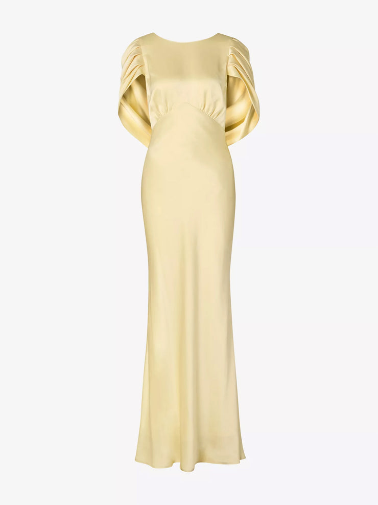 Louise draped-back satin maxi dress – Collagerie