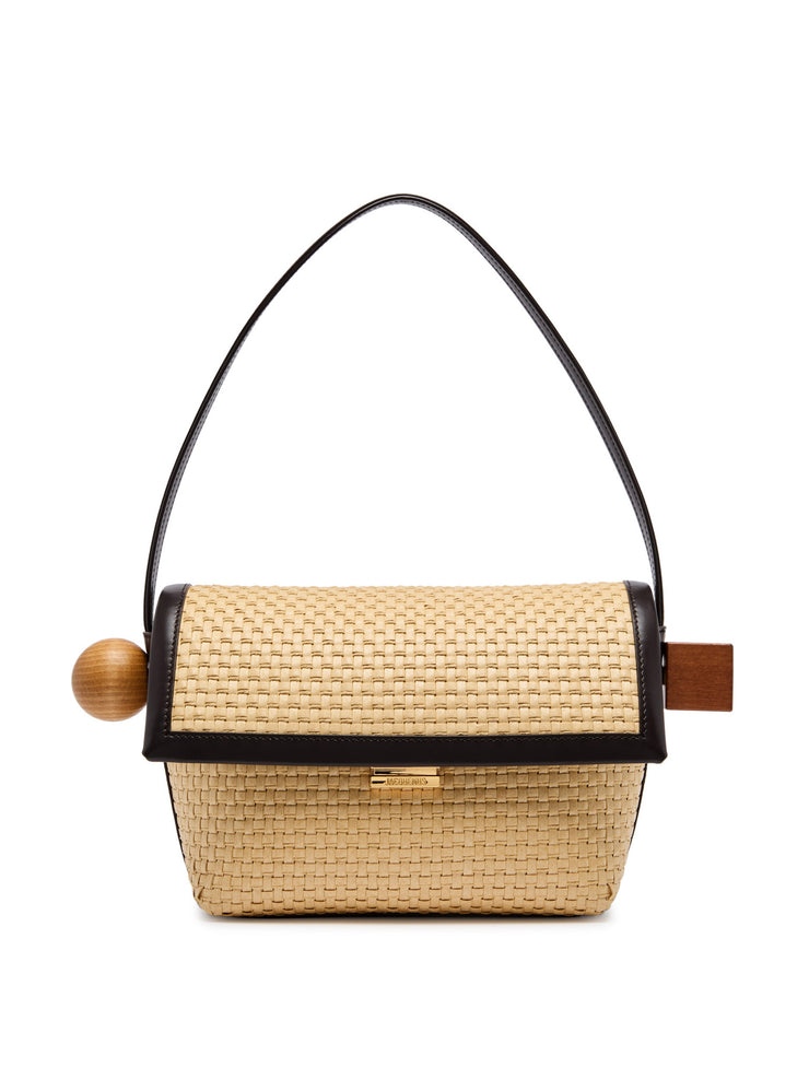 Le Rond Carré woven raffia shoulder bag – Collagerie