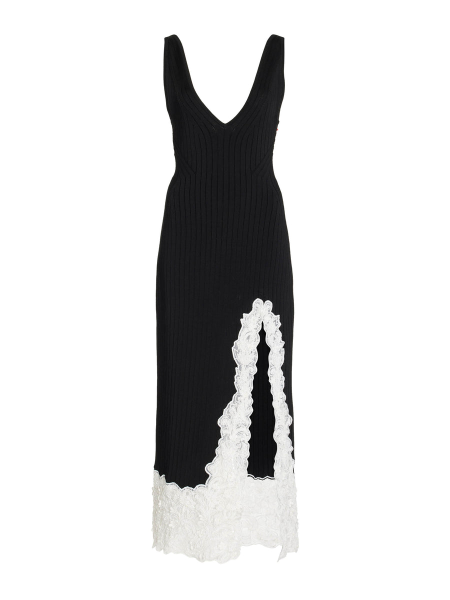 Lace-trimmed knit midi dress – Collagerie