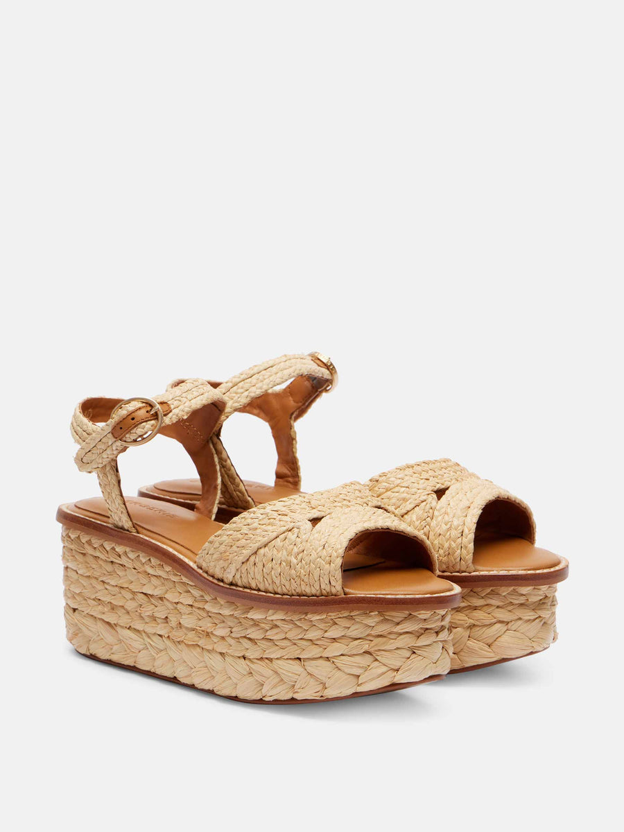 Arty raffia platform sandals – Collagerie