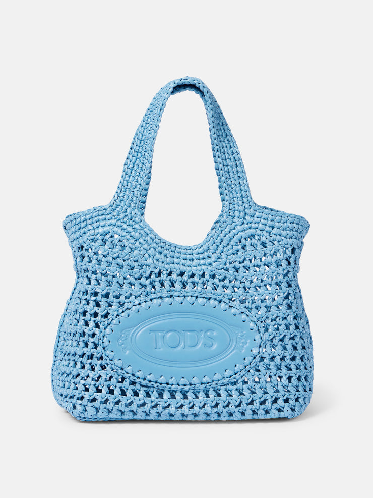 Leather-trimmed raffia basket bag – Collagerie