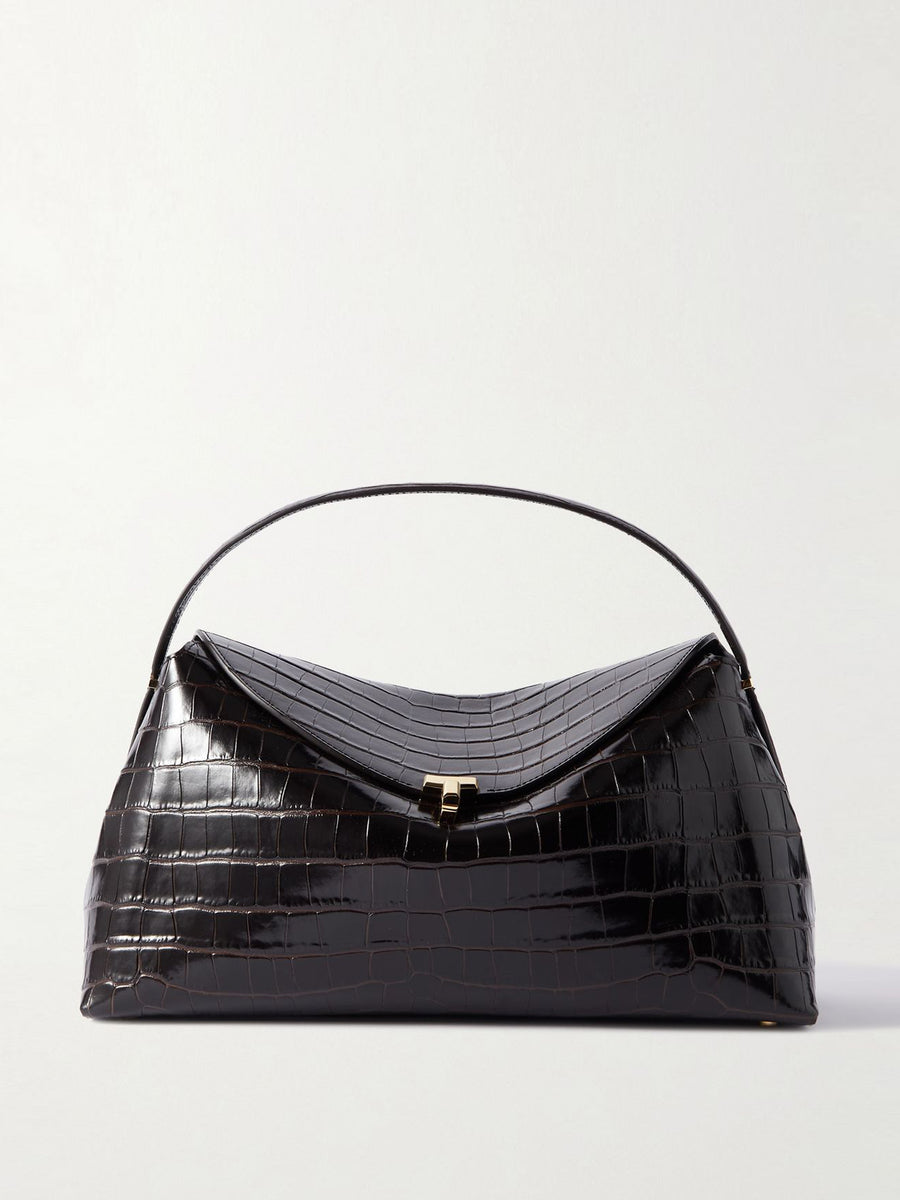 T-Lock croc-effect leather shoulder bag – Collagerie