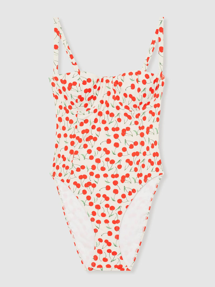 Cherry one-piece print swimsuit – Collagerie
