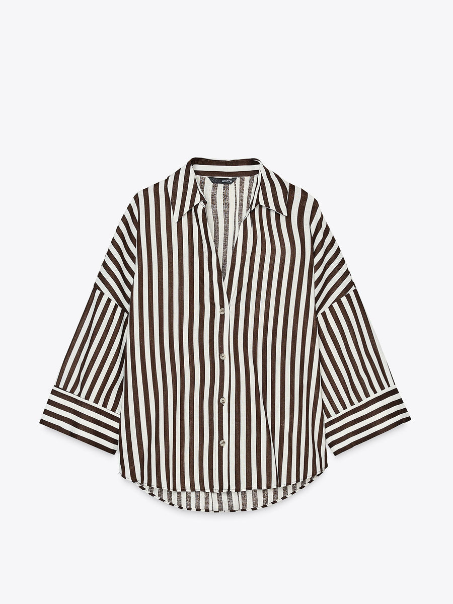 Wide-sleeve linen blend shirt – Collagerie