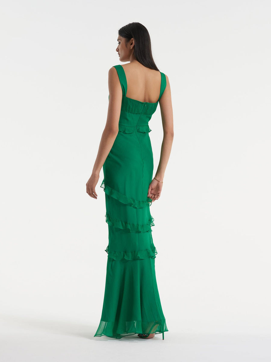 Chandra dress in emerald green – Collagerie